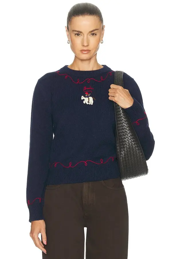 BODE Cowboy Appliqué Pullover Sweater
