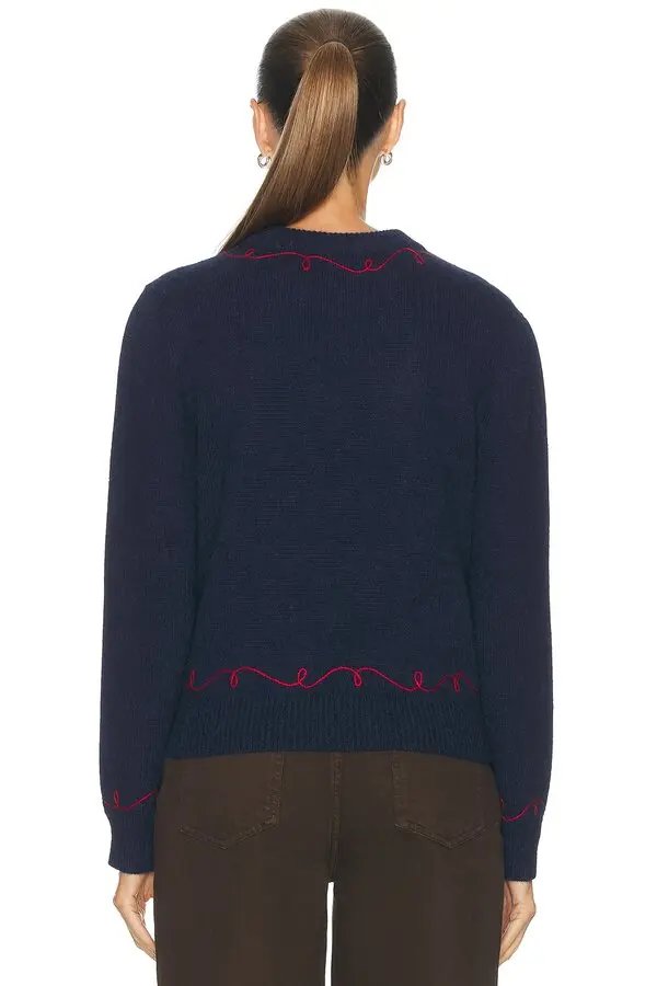 BODE Cowboy Appliqué Pullover Sweater