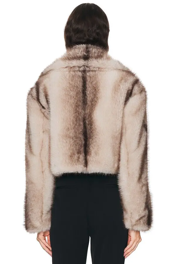 Sportmax Quantum Faux Fur Jacket In Beige