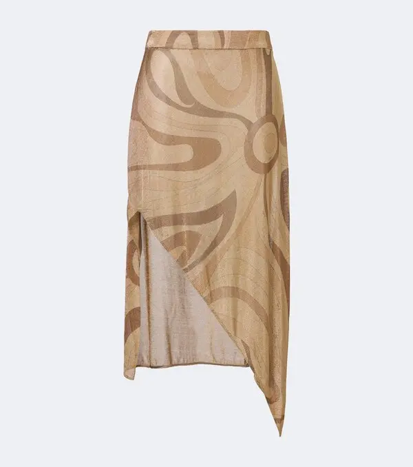 Emilio Pucci Marmo Asymmetric Lurex® Midi Skirt