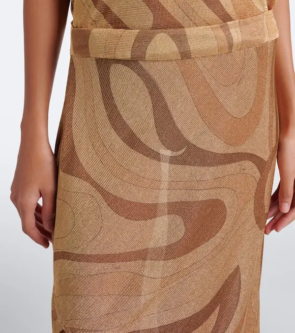 Emilio Pucci Marmo Asymmetric Lurex® Midi Skirt