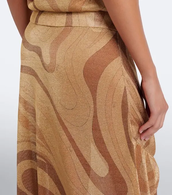 Emilio Pucci Marmo Asymmetric Lurex® Midi Skirt