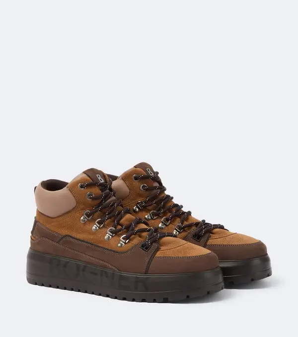 Bogner Antwerp Leather And Suede Lace-up Boots