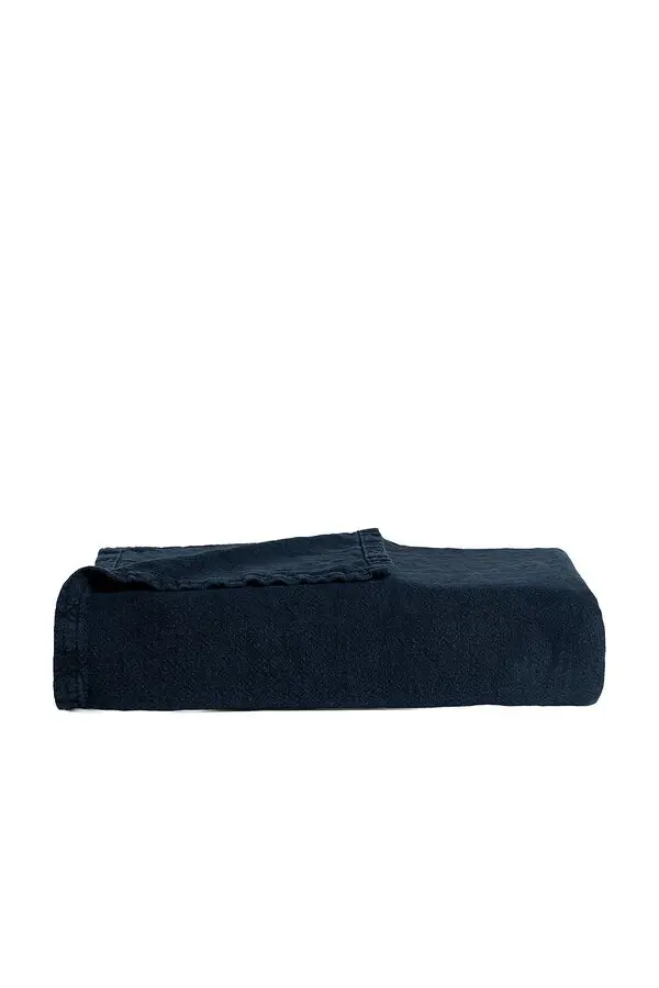 PARACHUTE Vintage Linen Bed Blanket In Blue