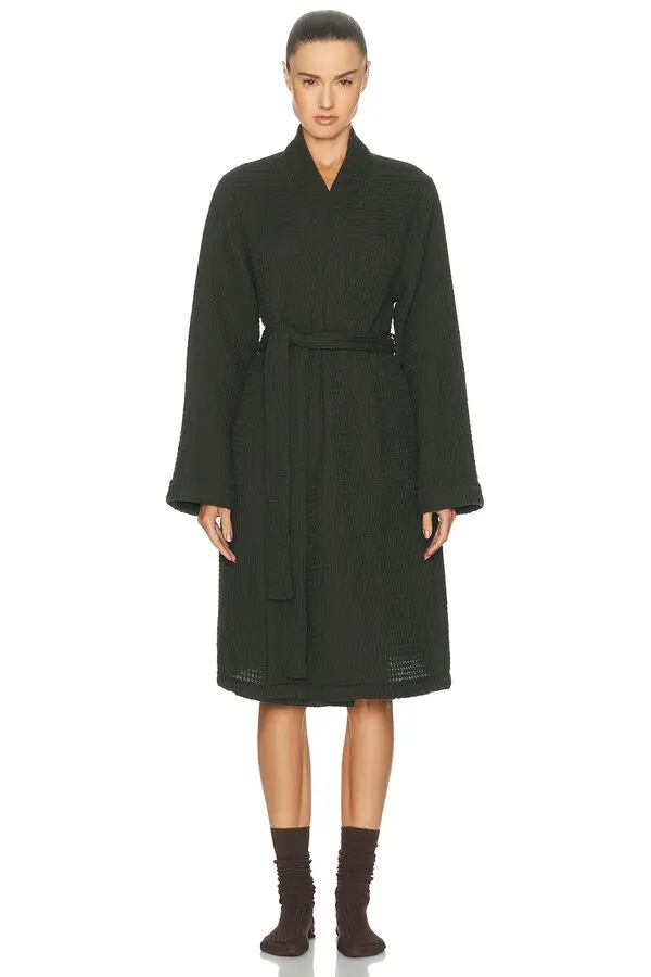 PARACHUTE Waffle Robe In Black