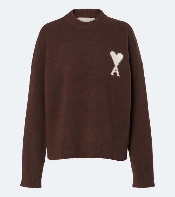 AMI Paris De Coeur Alpaca And Wool-blend Sweater