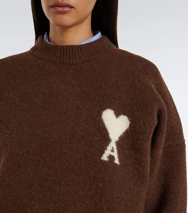 AMI Paris De Coeur Alpaca And Wool-blend Sweater