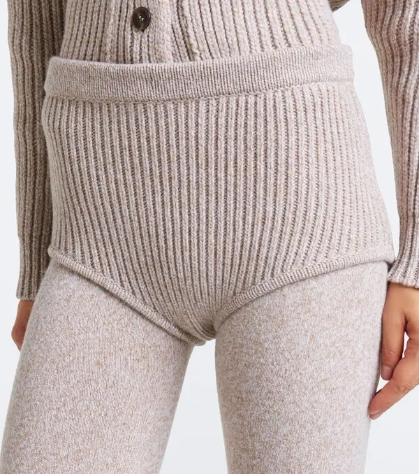 Magda Butrym Ribbed-knit Wool Shorts
