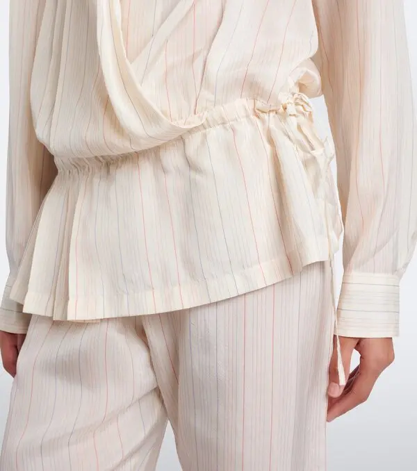 Dries Van Noten Striped Wrap Top