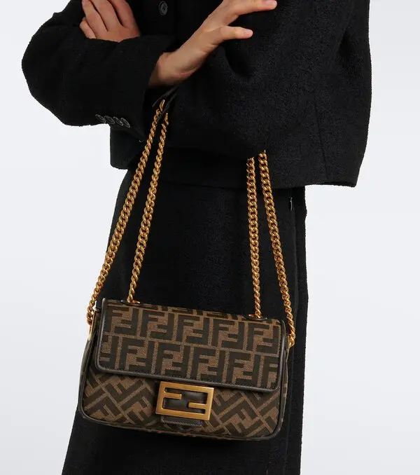 Fendi Baguette® Mini Ff Zucca Shoulder Bag
