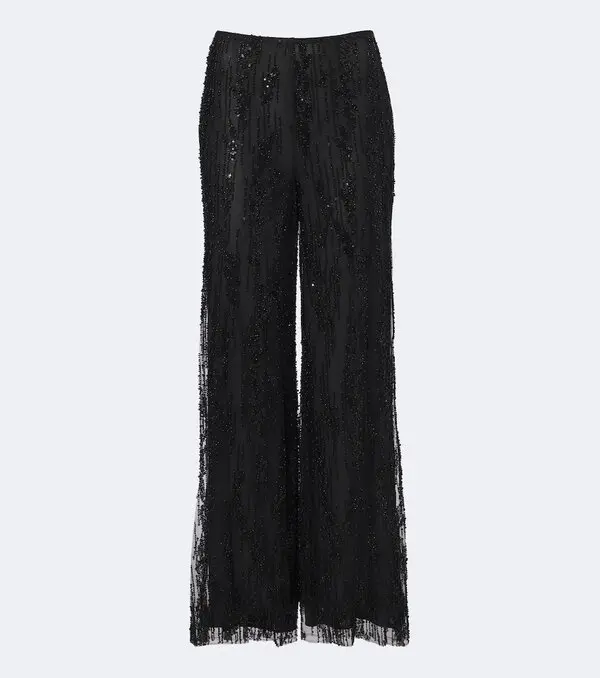 Staud Jayden Embellished Wide-leg Pants