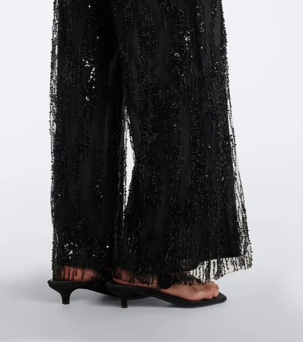 Staud Jayden Embellished Wide-leg Pants