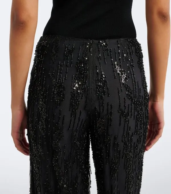 Staud Jayden Embellished Wide-leg Pants