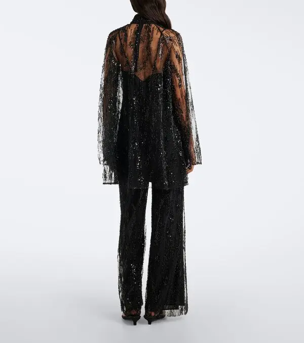 Staud Jayden Embellished Wide-leg Pants