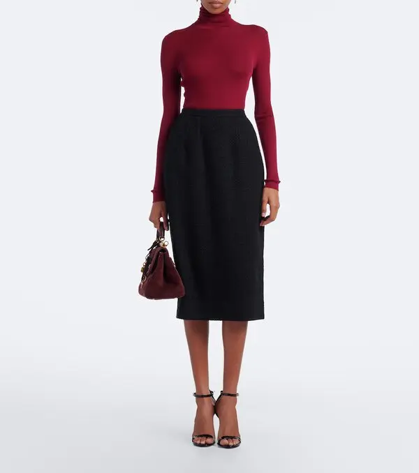 Dolce & Gabbana Cotton And Linen-blend Tweed Pencil Skirt