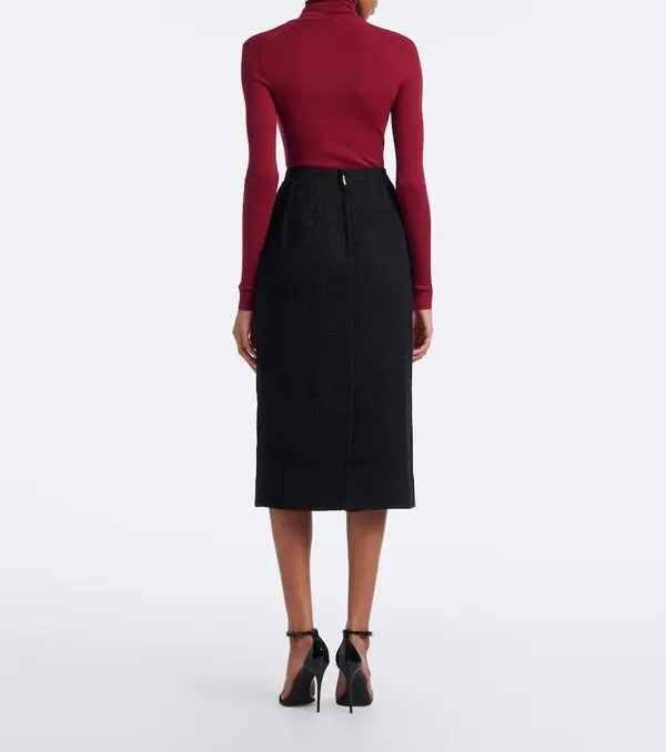 Dolce & Gabbana Cotton And Linen-blend Tweed Pencil Skirt