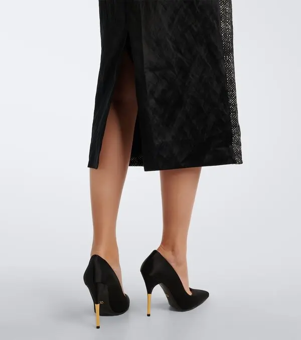 Erdem Embroidered Wool-blend Midi Dress