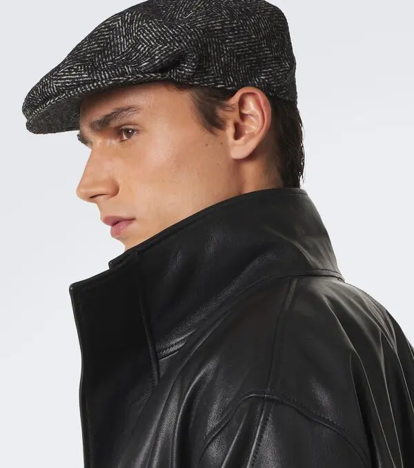 Dolce & Gabbana Herringbone Wool-blend Flat Cap