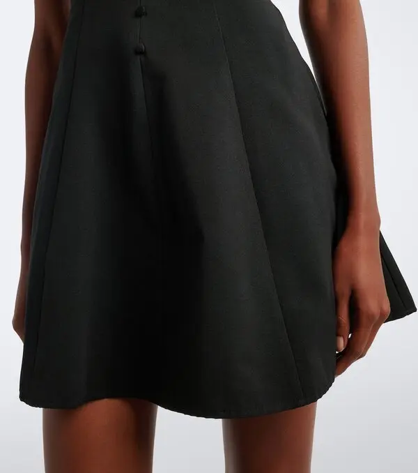 Staud Stella Halterneck Cotton-blend Minidress
