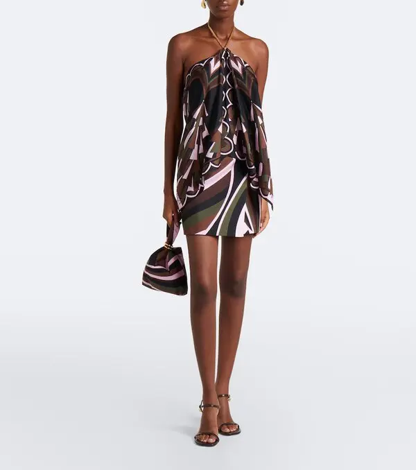 Emilio Pucci Baiadera Halterneck Silk Twill Top