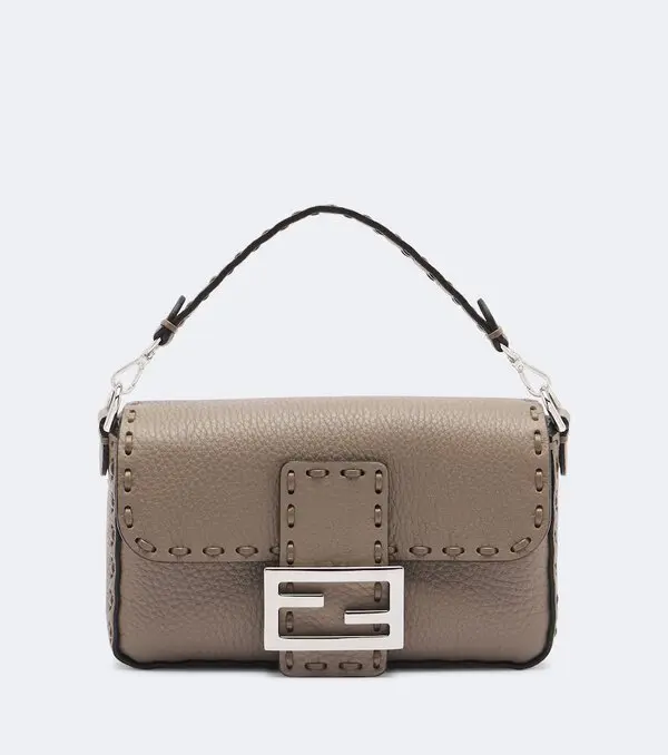 Fendi Baguette® Mini Leather Top-handle Bag - Beige