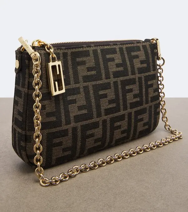 Fendi Tube Ff Zucca Pouch With Strap