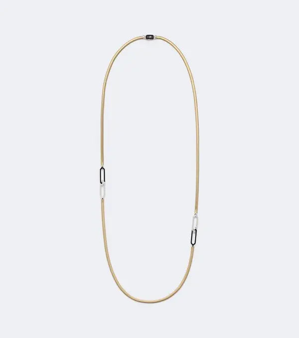 Nikos Koulis Feelings 18kt And Enamel Necklace With Diamonds - Gold
