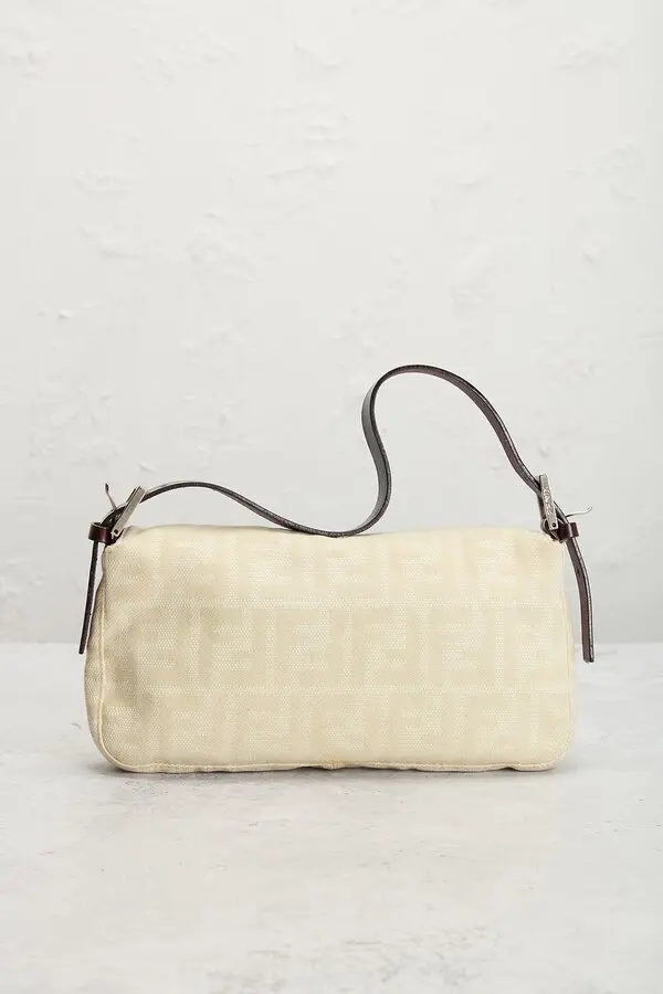 Fendi Zucca Baguette Shoulder Bag In Cream