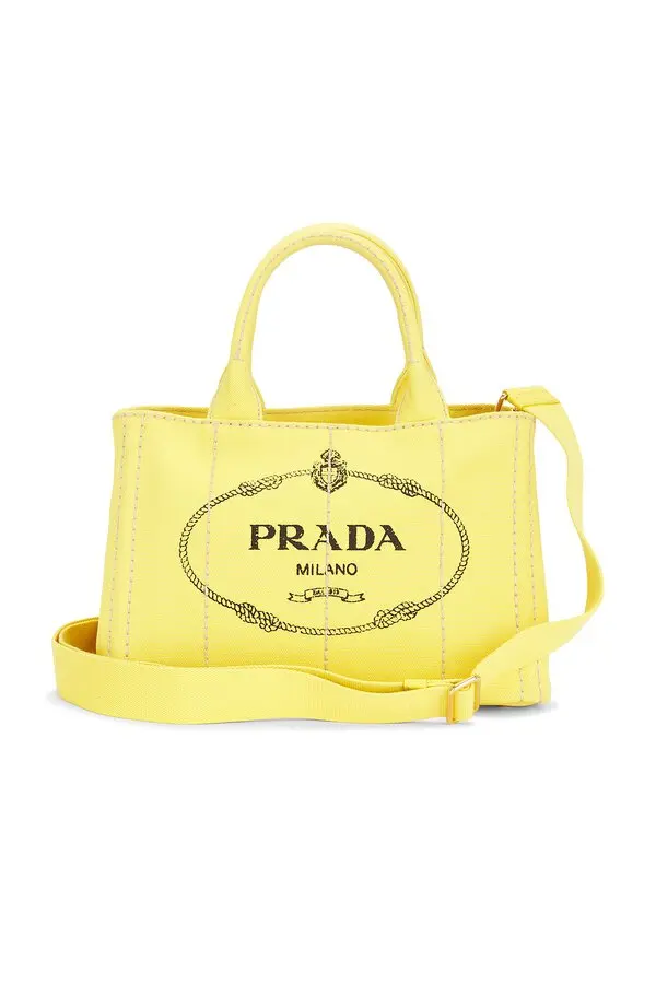 Prada Canapa Tote Bag - Yellow