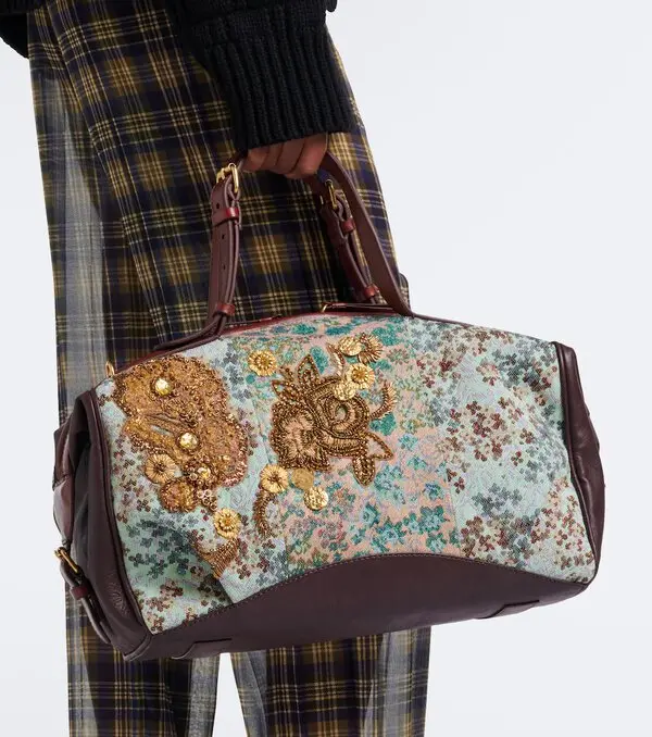 Dries Van Noten Embellished Bowling Bag