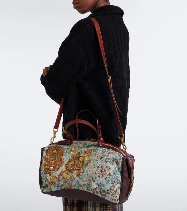 Dries Van Noten Embellished Bowling Bag