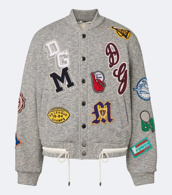 Dolce & Gabbana Patch-appliqué Cotton Varsity Jacket