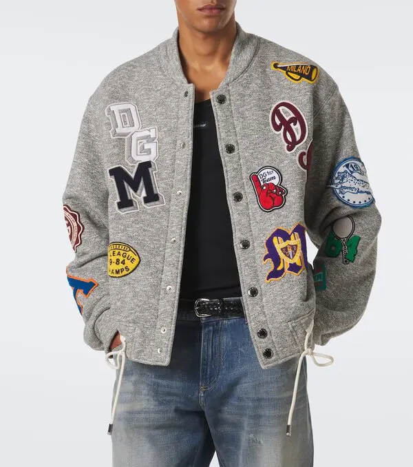 Dolce & Gabbana Patch-appliqué Cotton Varsity Jacket