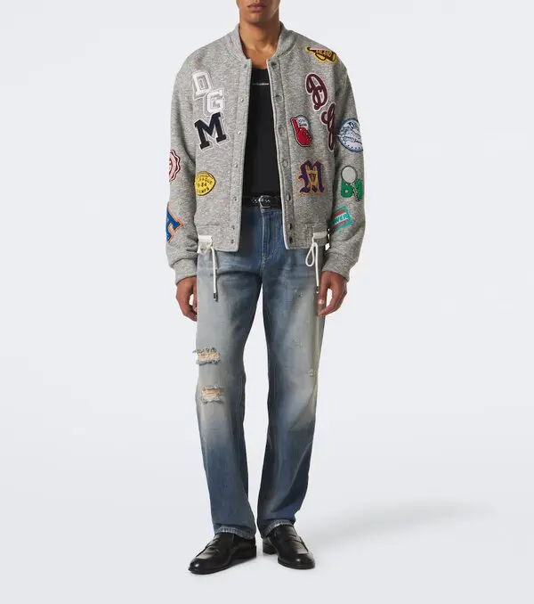 Dolce & Gabbana Patch-appliqué Cotton Varsity Jacket