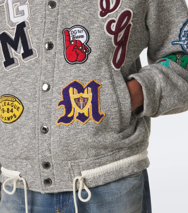 Dolce & Gabbana Patch-appliqué Cotton Varsity Jacket