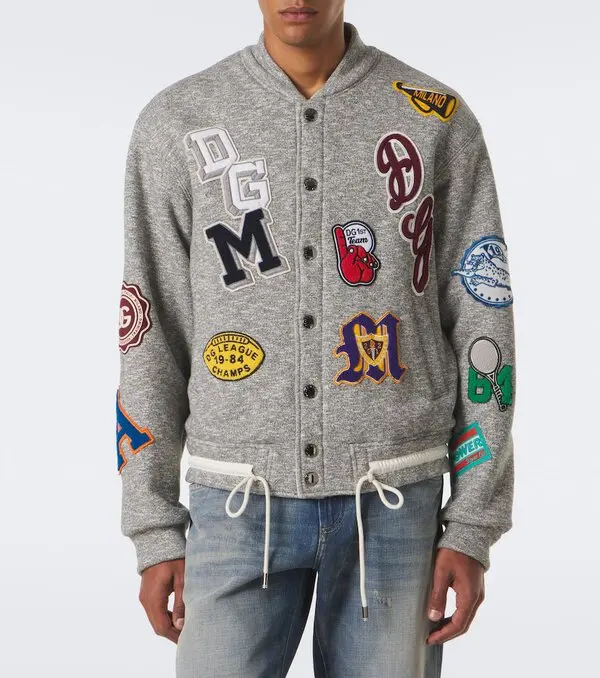 Dolce & Gabbana Patch-appliqué Cotton Varsity Jacket