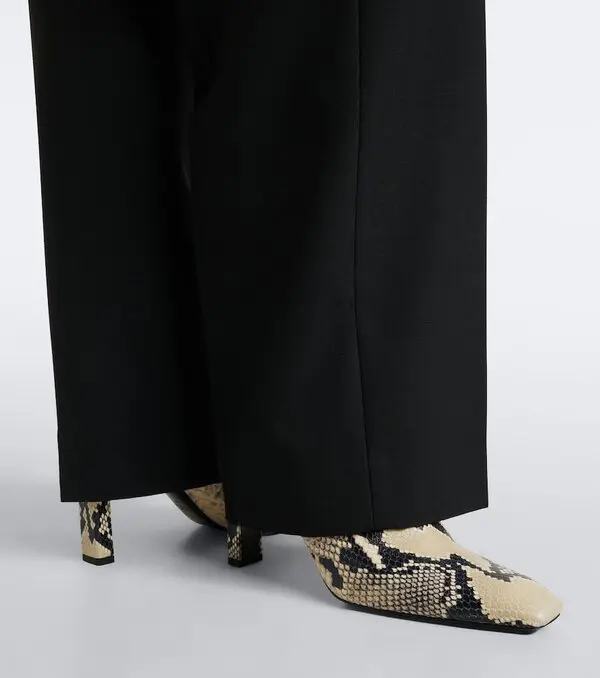 TOTEME Snake-effect Leather Ankle Boots