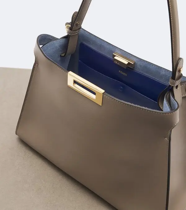 Fendi Way Medium Leather Shoulder Bag - Beige