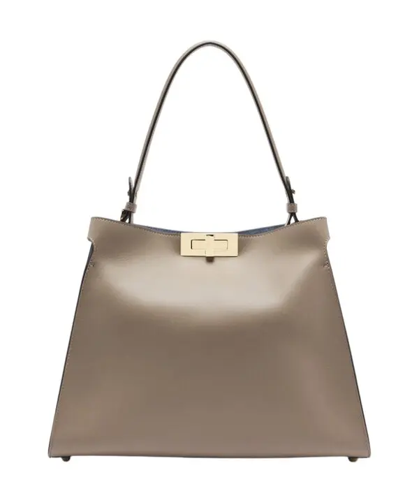 Fendi Way Medium Leather Shoulder Bag - Beige