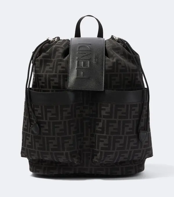 Fendi Strike Ff Zucca Leather-trimmed Backpack