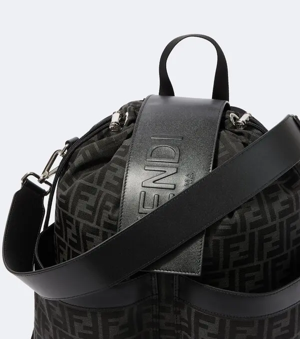Fendi Strike Ff Zucca Leather-trimmed Backpack