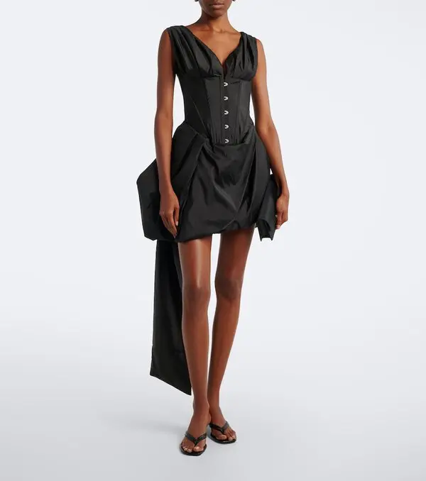 Staud Fabianne Silk Corset Dress