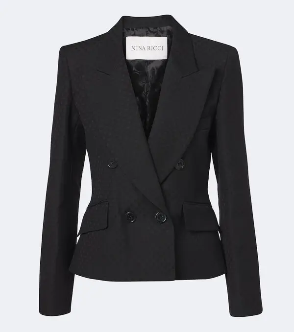Nina Ricci Jacquard Wool-blend Double-breasted Blazer