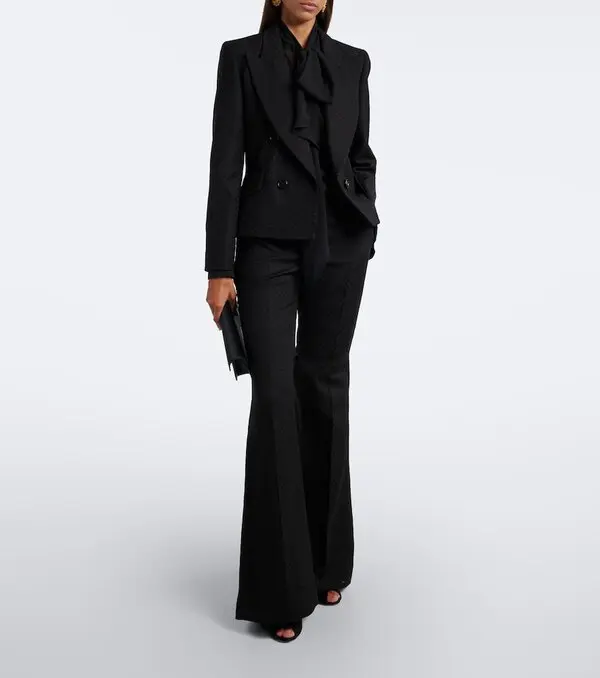 Nina Ricci Jacquard Wool-blend Double-breasted Blazer