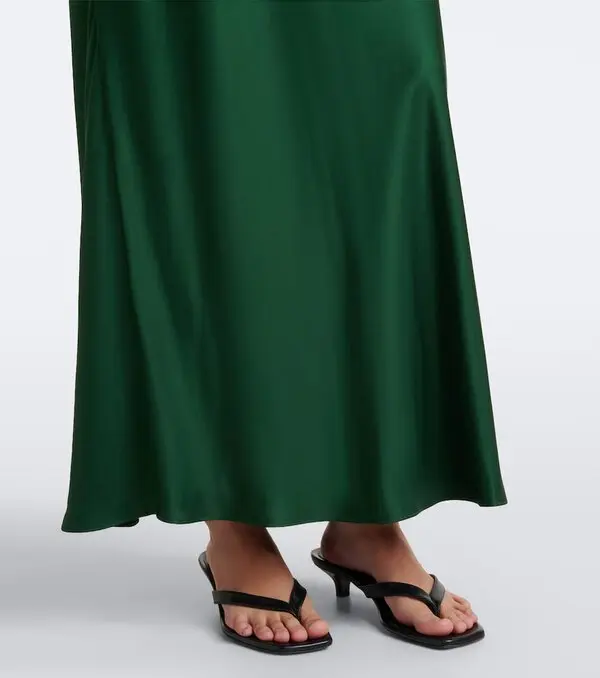 Rixo Lysandra Lace-trimmed Satin Midi Dress