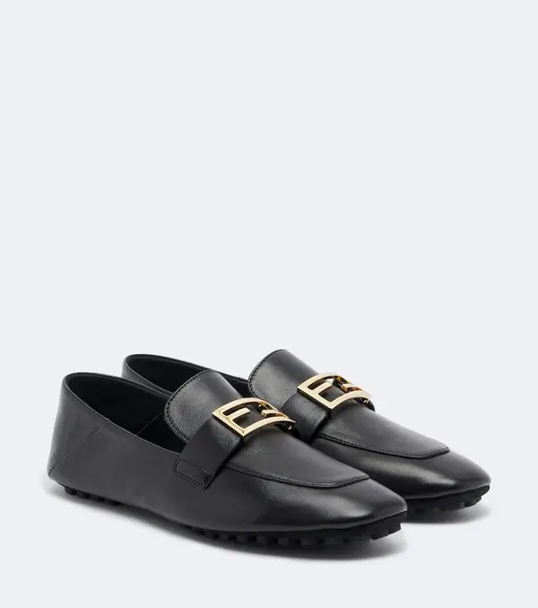 Fendi Tube Leather Driving Shoes