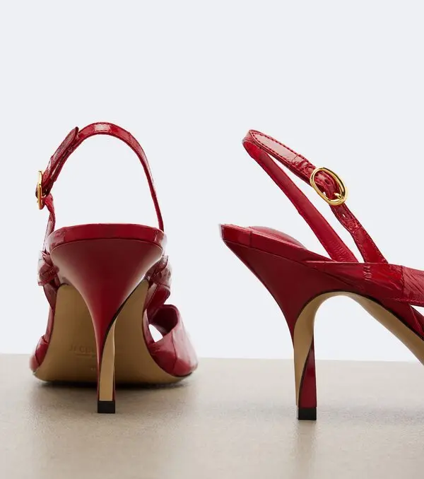 Jacquemus Poisson Leather Peep-toe Pumps