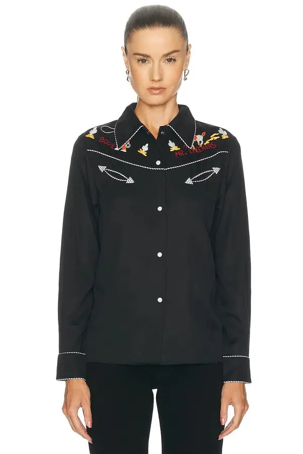 BODE Checkers Western Shirt In Black