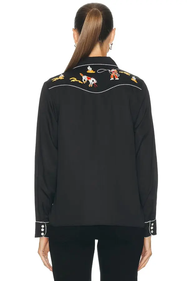 BODE Checkers Western Shirt In Black