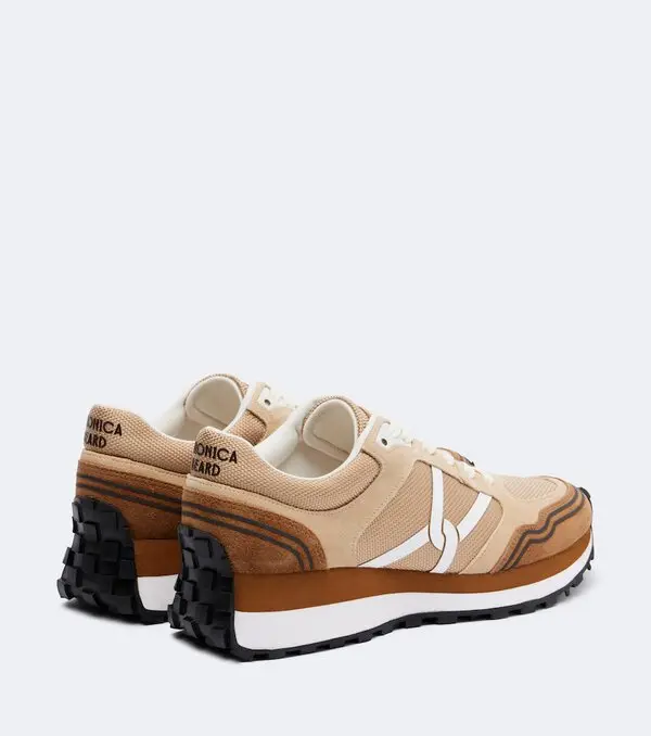 Veronica Beard Valentina Suede-trimmed Sneakers
